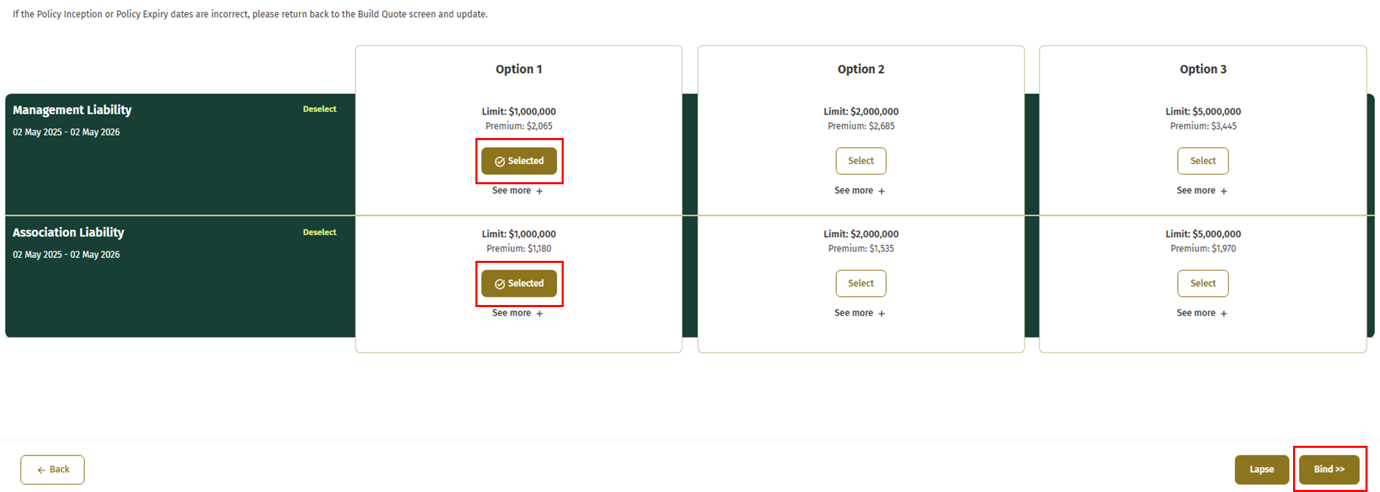 How do I bind my quote?